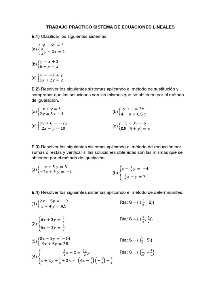 Trabajo Practico Sistema de Ecuaciones Lineales | PDF | Sistema de ecuaciones lineales | Algoritmos