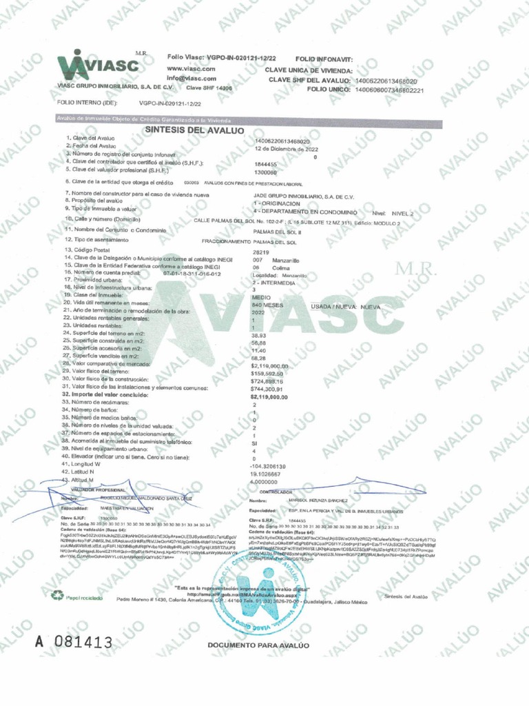 20.-Avaluo Firmado | PDF