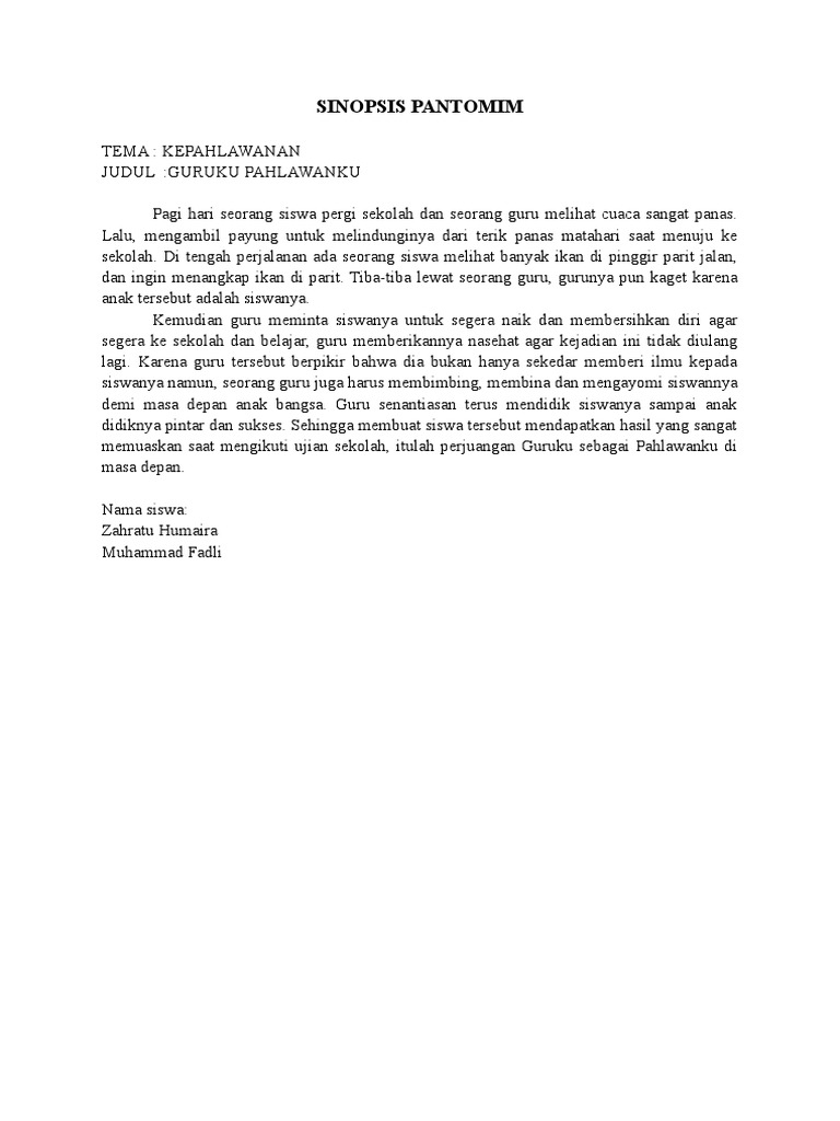 Sinopsis Pantomim | PDF | Perjalanan