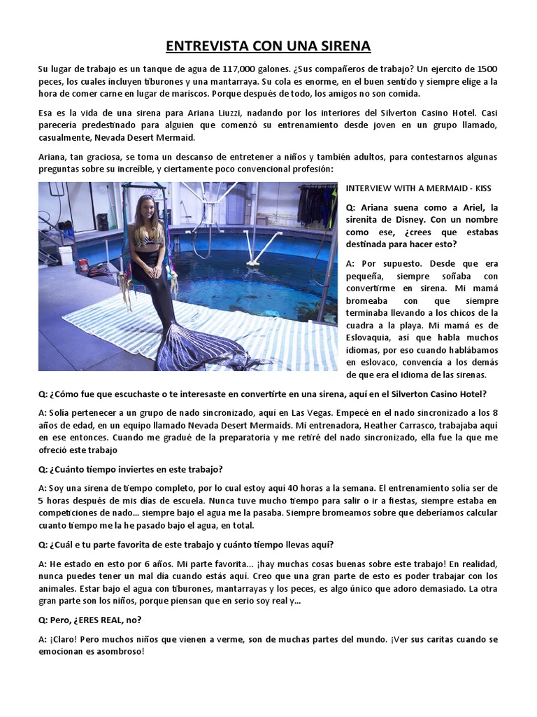 Vida de Sirena en Silverton Casino | PDF