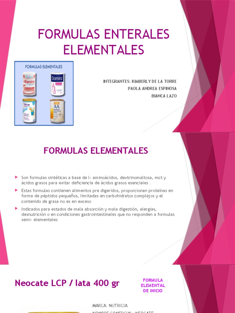 Formulas Enterales Elementales 1 | PDF | Dieta | Leche