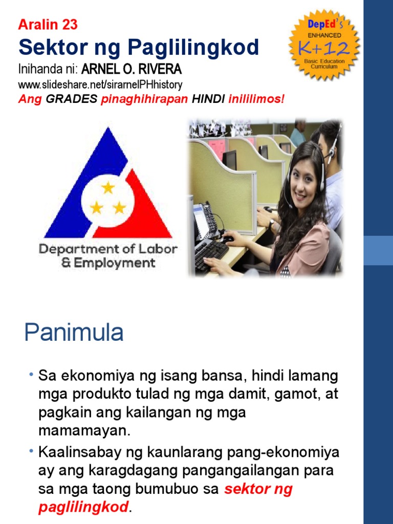 Aralin 23 Sektor NG Paglilingkod | PDF