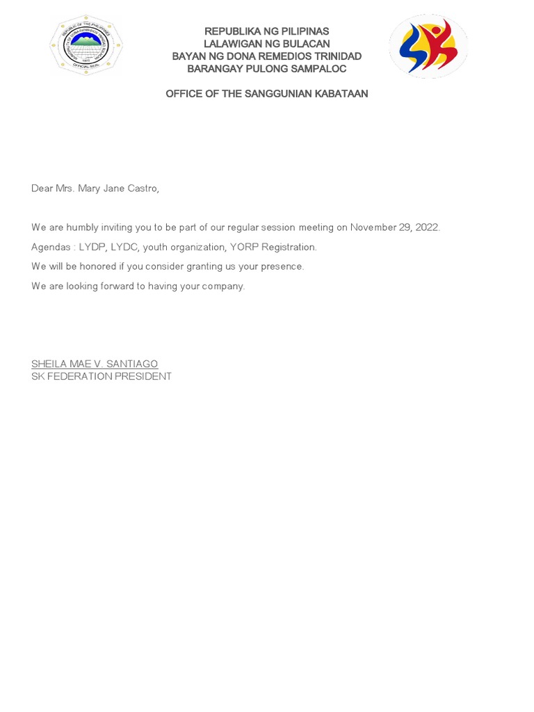 Invitation Letter | PDF | Government | Local Government