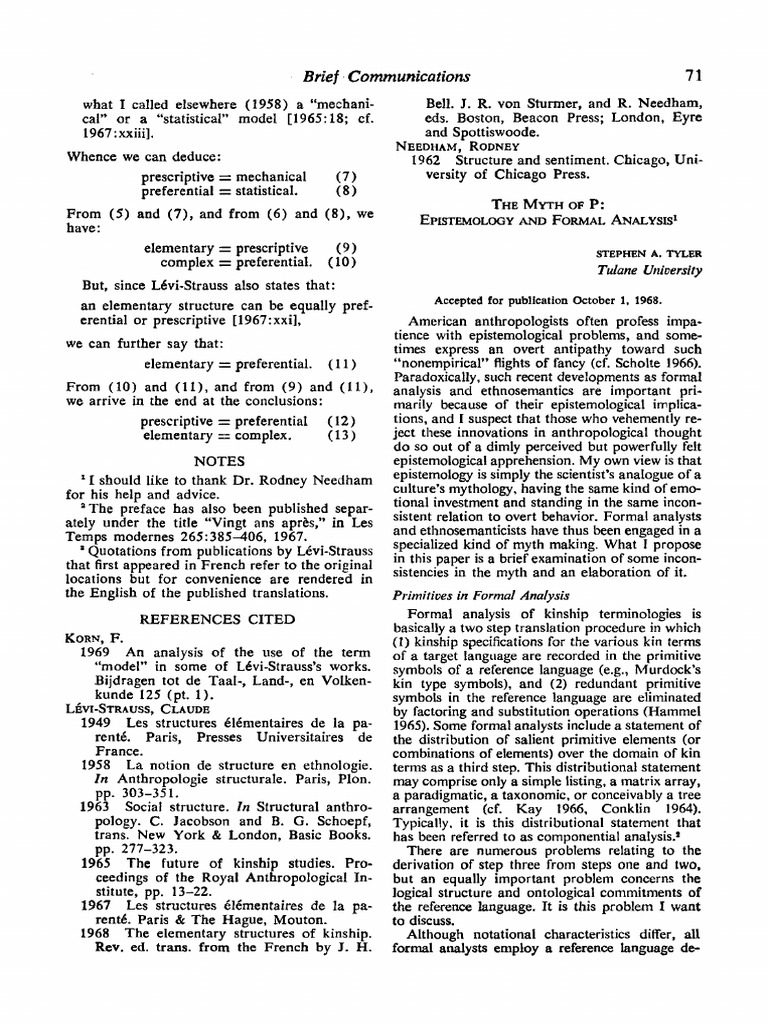 The Myth of P - Epistemology and Formal Analysis (American ... The Myth of P - Epistemology and Formal Analysis (American ...