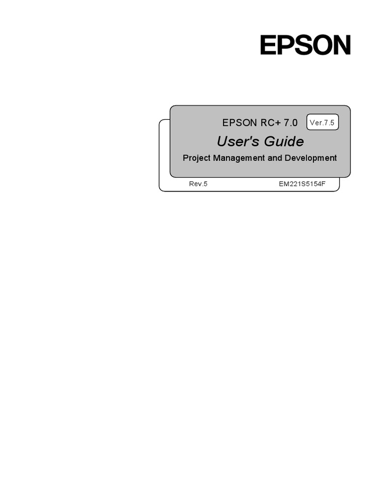 E EPSONRC+UsersGuide75 r5 | PDF | Computer Program | Programming