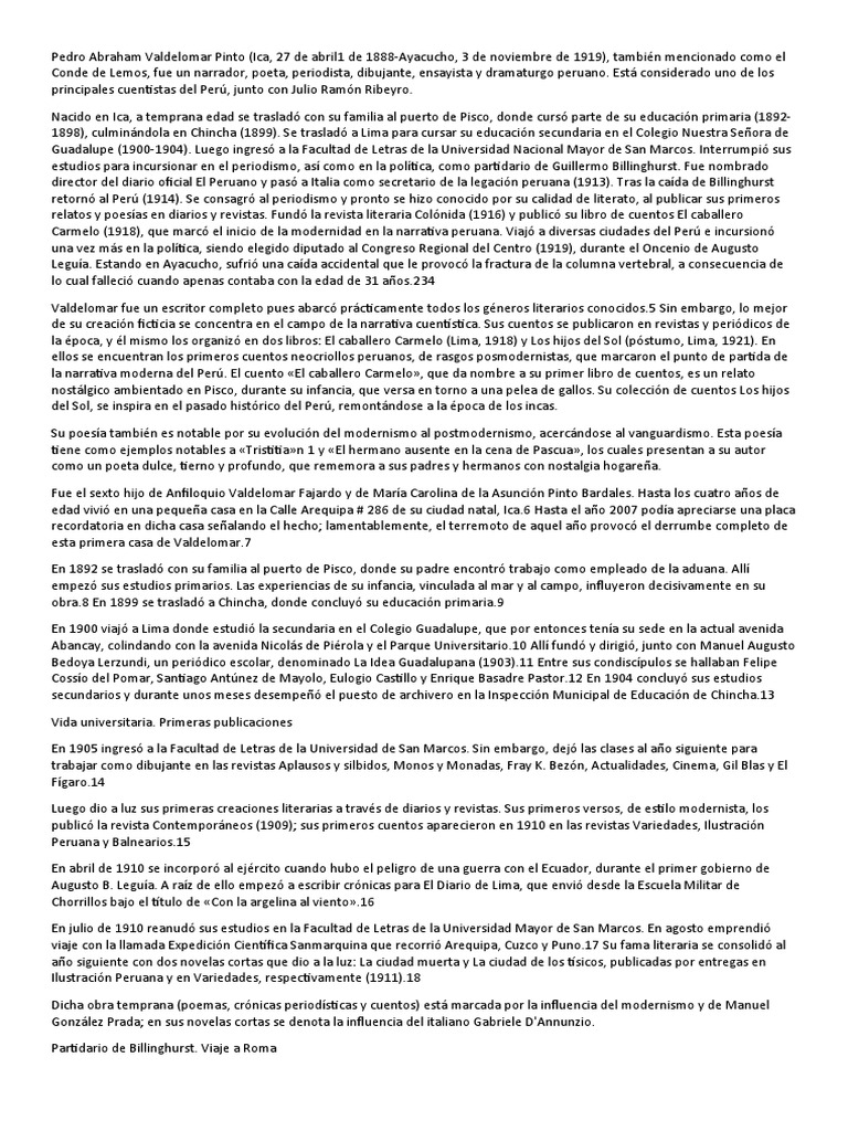 Abraham Valdelomar | PDF