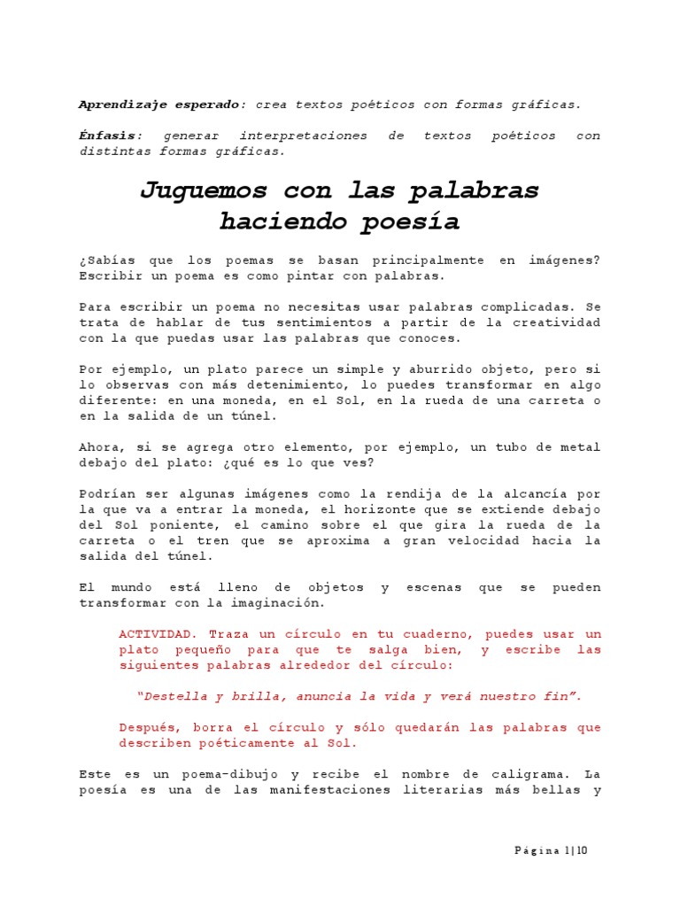 Ava Esp - Juguemos Con Las Palabras Haciendo Poesía | PDF