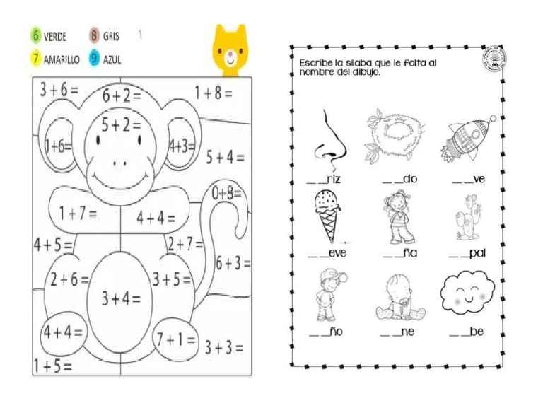 Actividades Sumas y Letra N | PDF