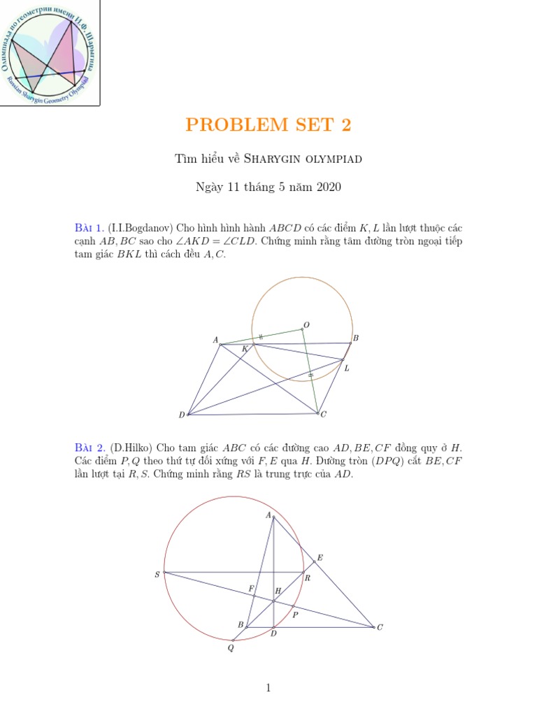Sharygin (Problem Set 2) | PDF