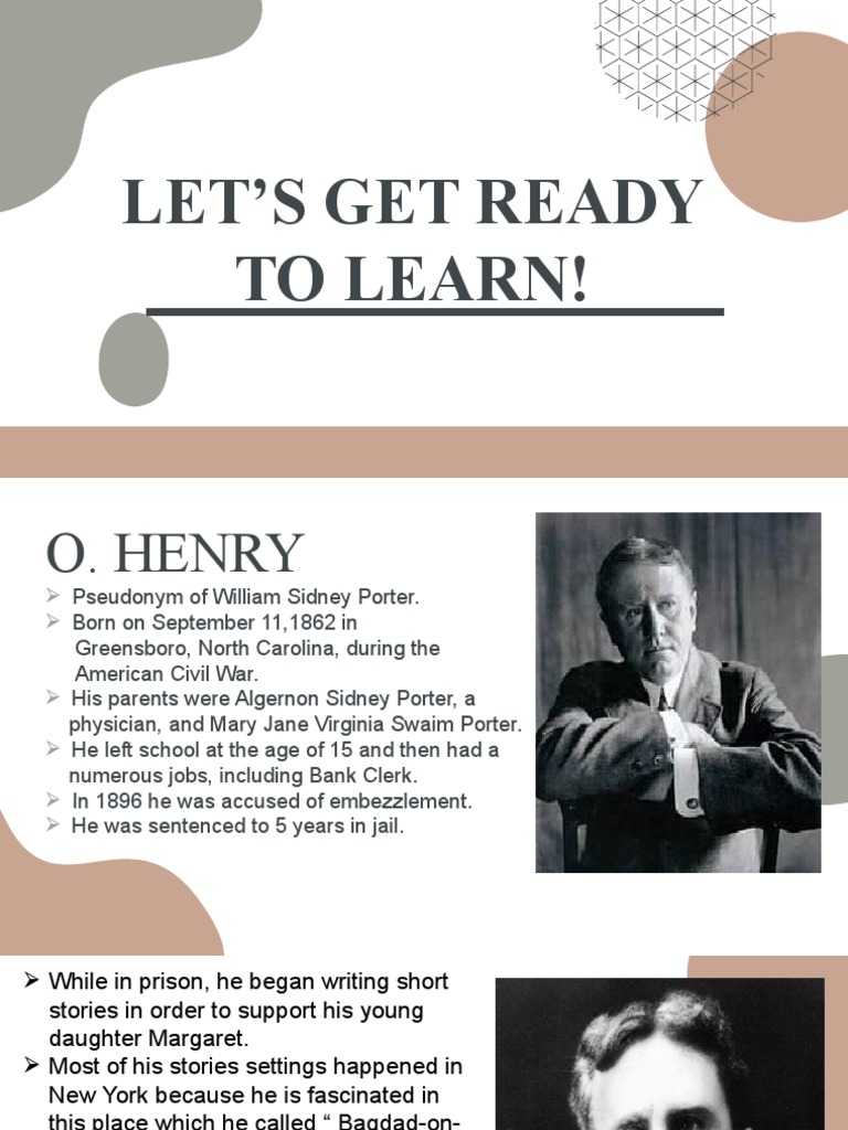 O. Henry: Life and Short Story Elements | PDF | Plot (Narrative) | O. Henry