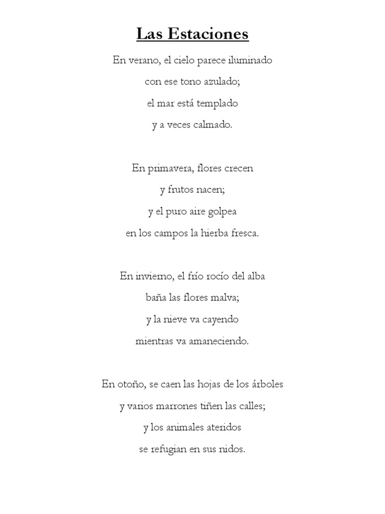 Las Estaciones Poema | PDF