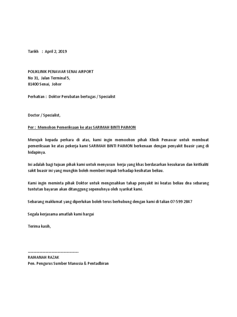 Health Check Letter | PDF