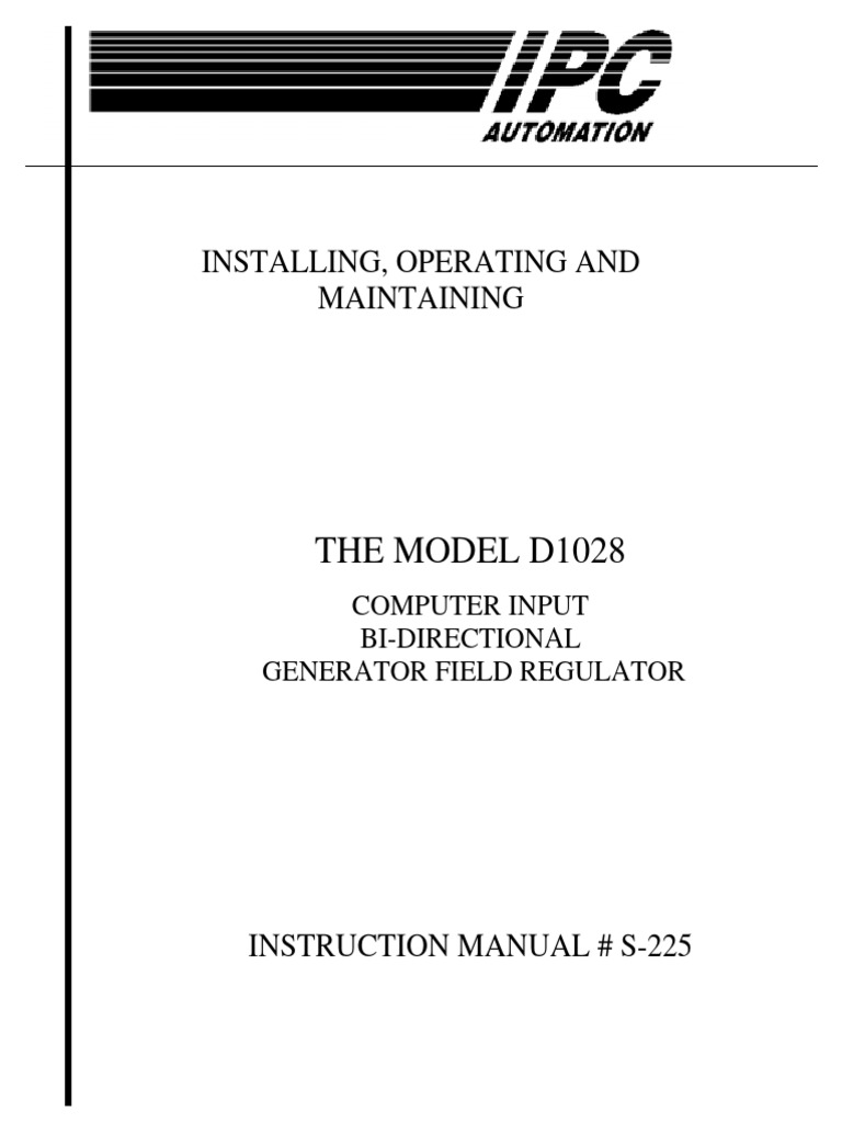 D1028 Manual Ipc Bi-Directional Field Regulator | PDF | Relay ...