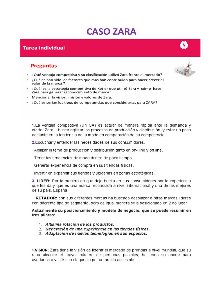 Misión, visión y valores de Zara | PDF