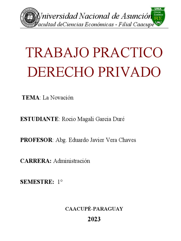 La Novacion-Tp Magali Dure - 122003 | PDF | Ley de hipotecas | Derecho ... La Novacion-Tp Magali Dure - 122003 | PDF | Ley de hipotecas | Derecho ...