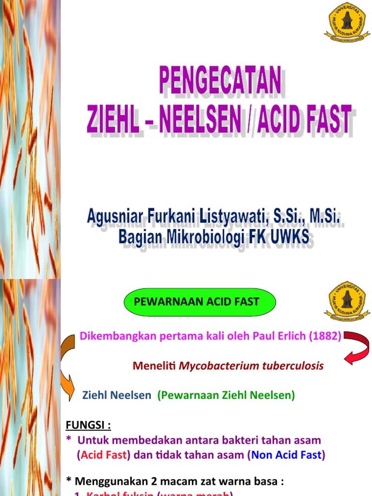 Pengecatan Ziehl Neelsen (Acid Fast) (La Mikro Acid Fast Blok Rs) | PDF