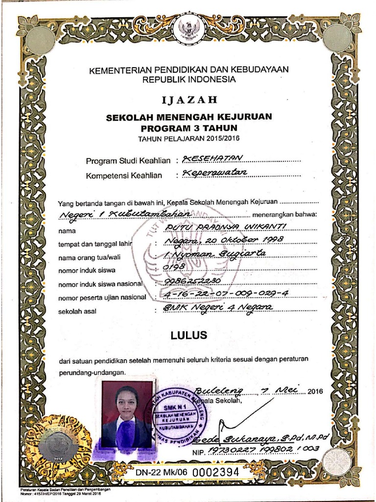 Ijasah Sma PDF | PDF