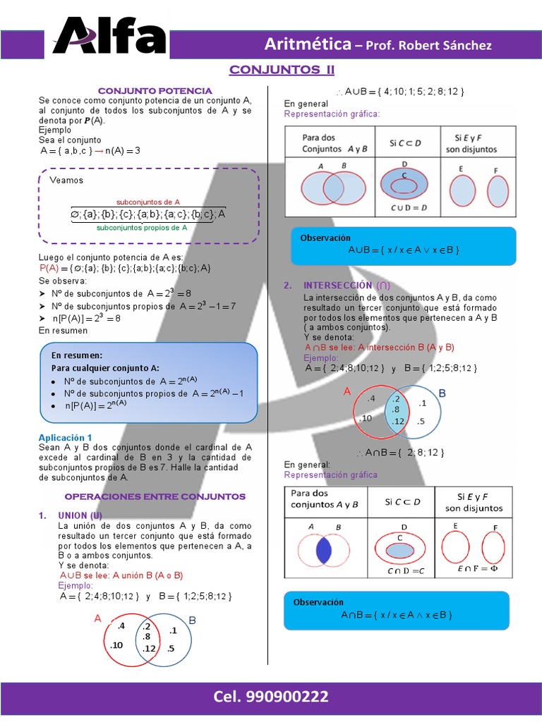 Conjuntos y Operaciones Matemáticas | PDF | Conjunto (Matemáticas) | Lógica