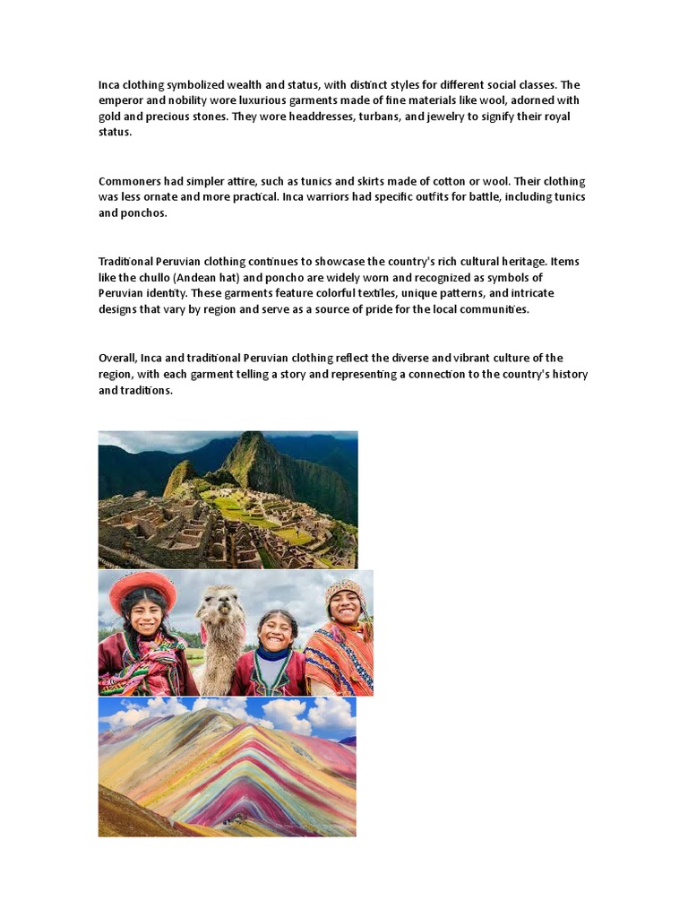 Inca Clothing Symbolized Wealth and Status | PDF