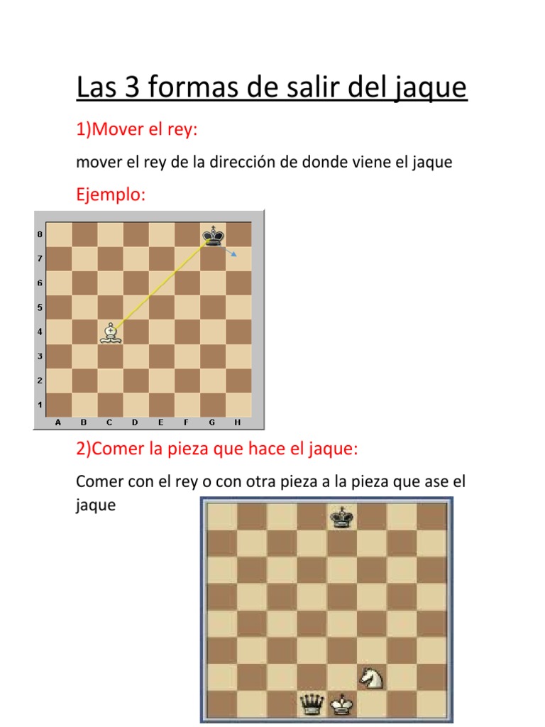 Las 3 Formas de Salir Del Jaque | PDF