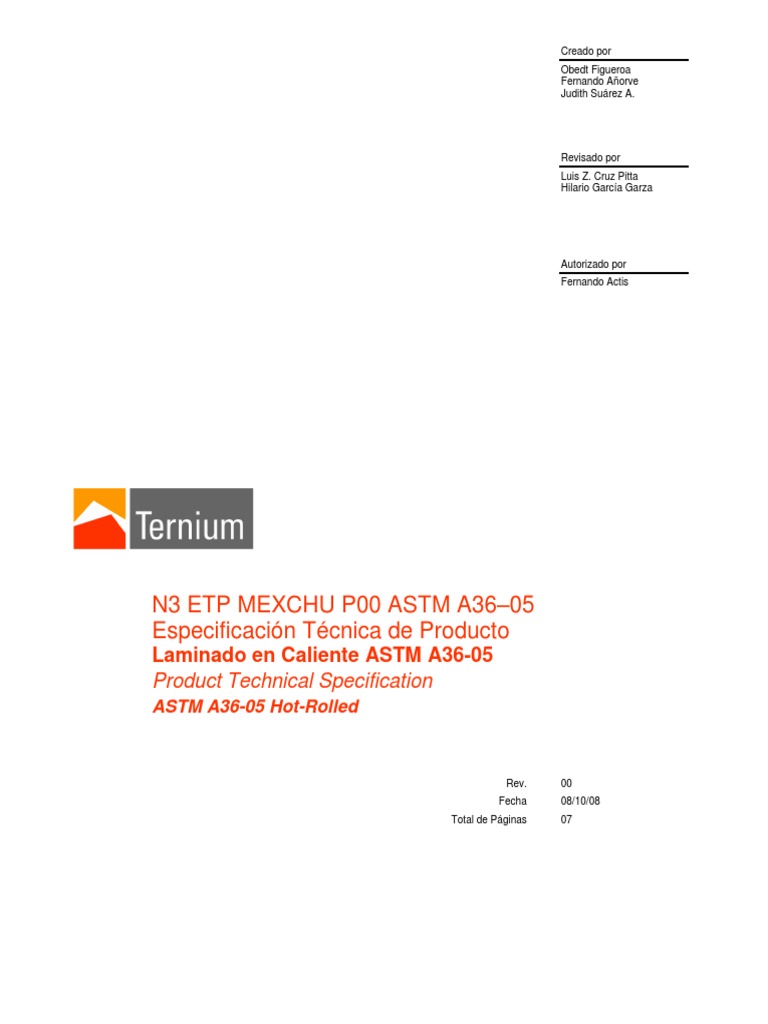 Ternium A36 | PDF | Metales de transición | Ciencias fisicas