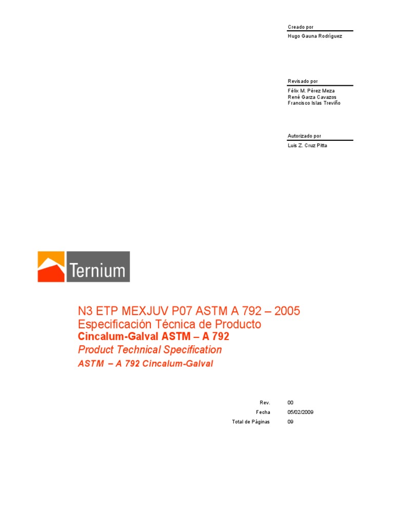 ASTM A792 Galvanizado Aluminio | PDF | Ciencia de los Materiales ...