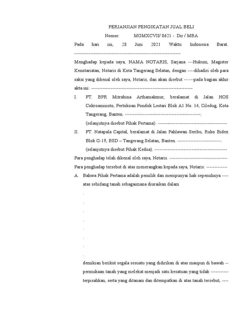 0 - Draft PPJB | PDF