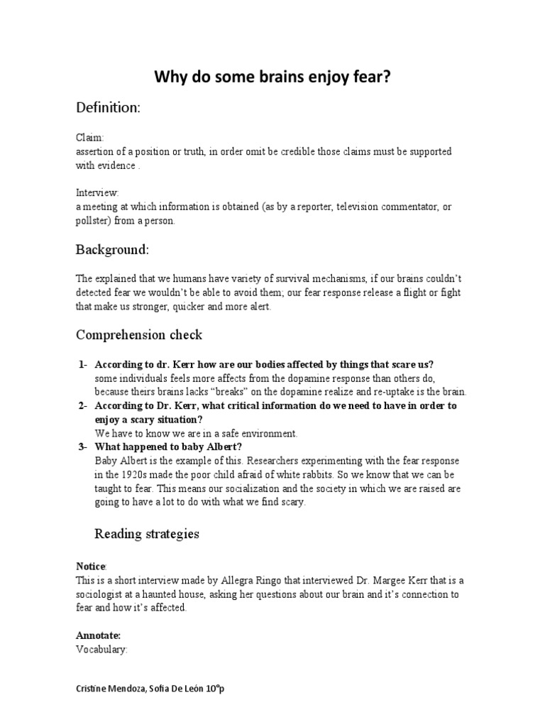 Understanding Fear Enjoyment | PDF | Brain | Fight Or Flight Response