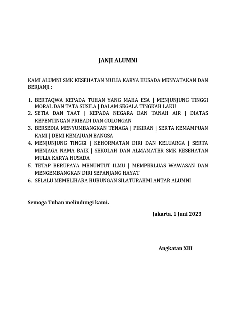 Janji Alumni | PDF