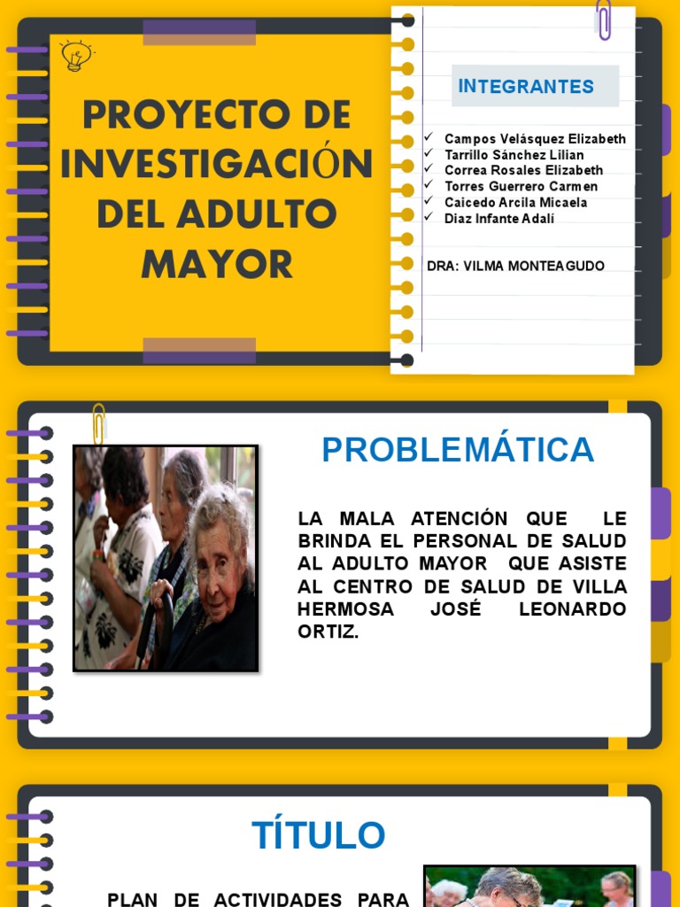 Proyecto Del Adulto Mayor 5 | PDF | Vejez | Adultos