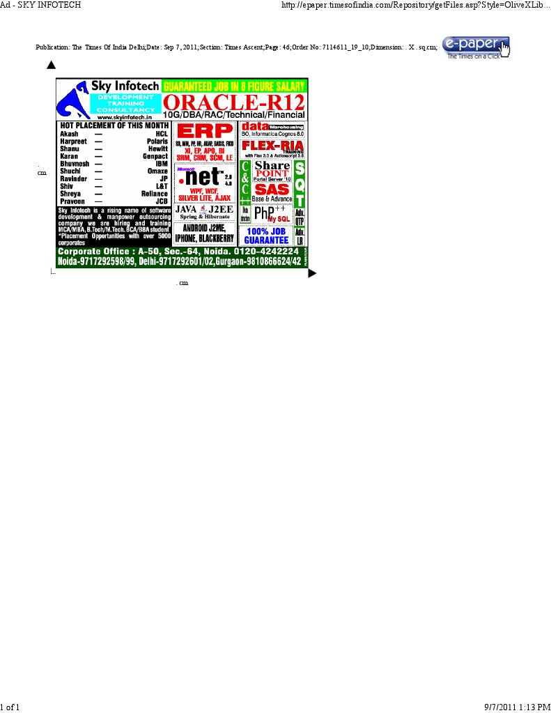 Sky Infotech Advertisement | PDF