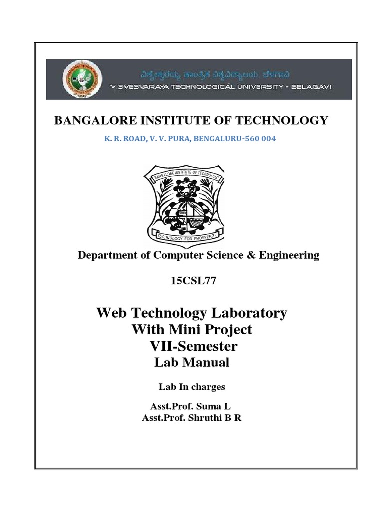 18CS63 WT Practicals | PDF | World Wide Web | Internet & Web