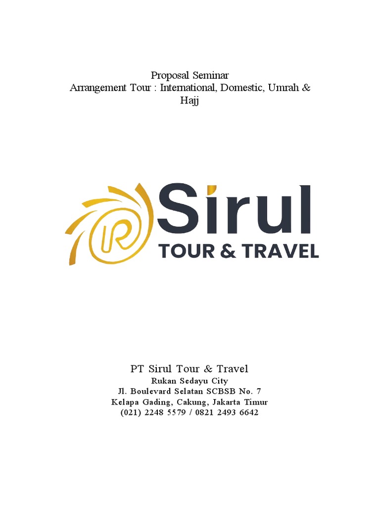 Proposal Seminar Arrangement Tour | PDF