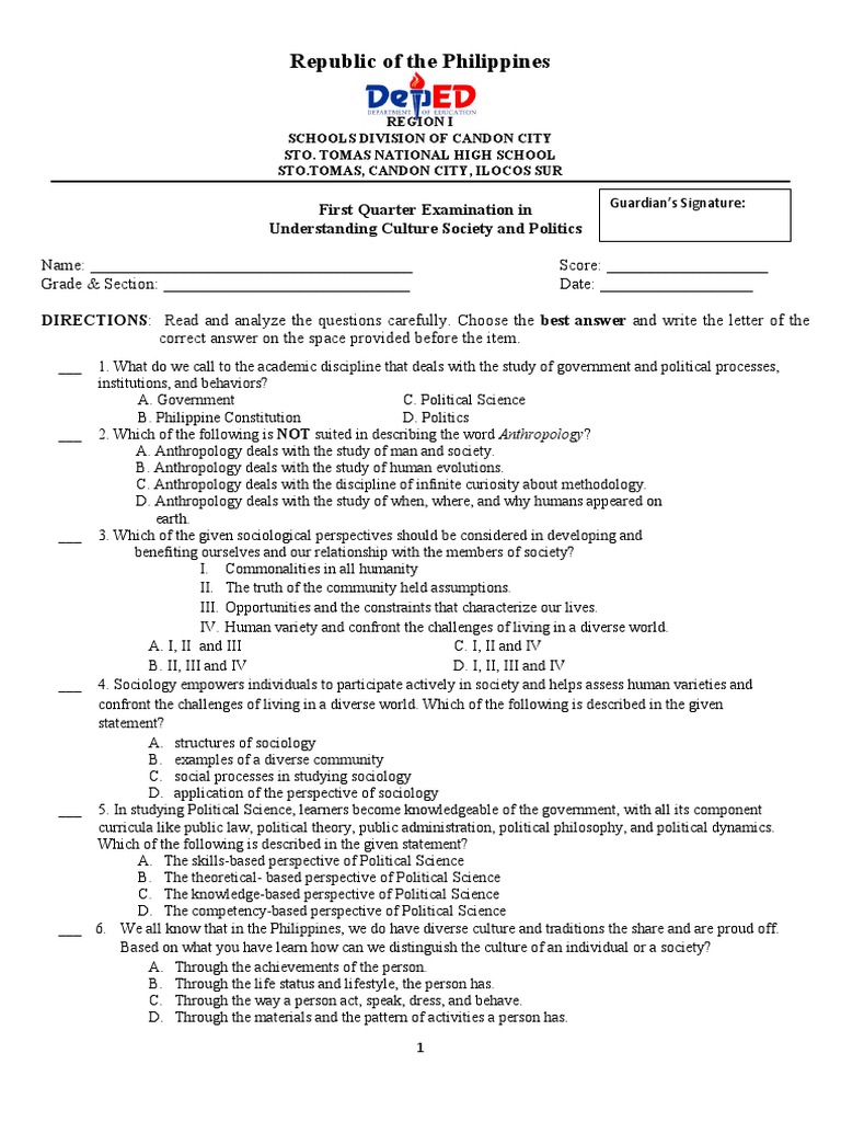 Ucsp 1ST Quarter | PDF Ucsp 1ST Quarter | PDF