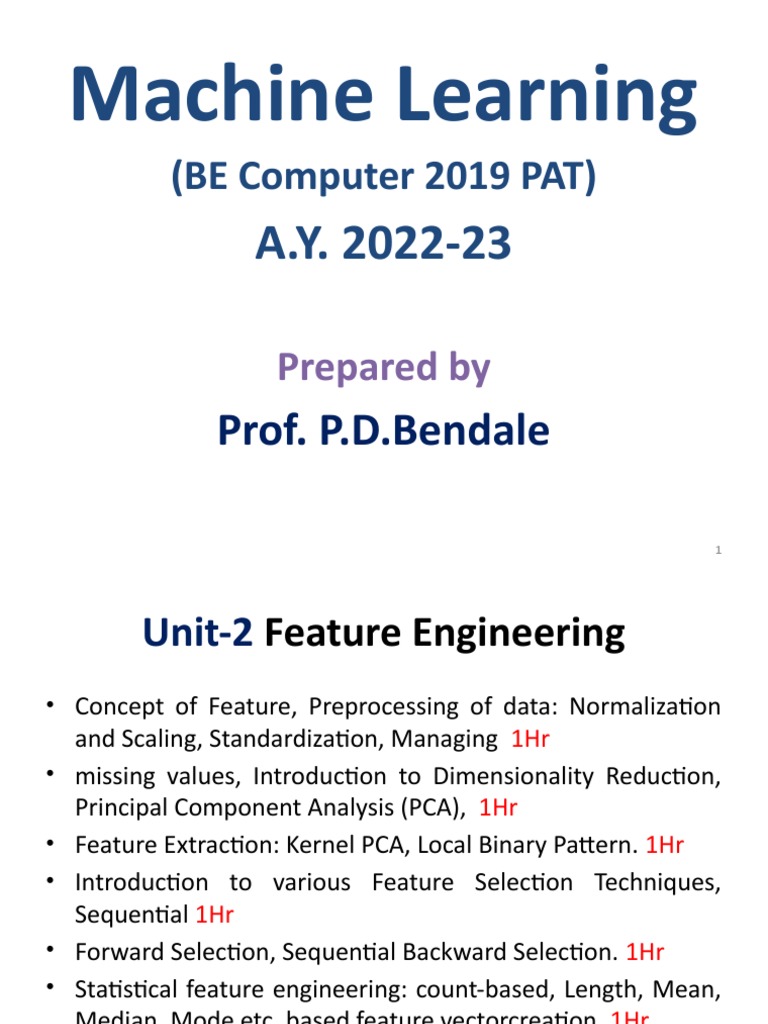 Unit 2 ML 2019 | PDF | Principal Component Analysis | Variance