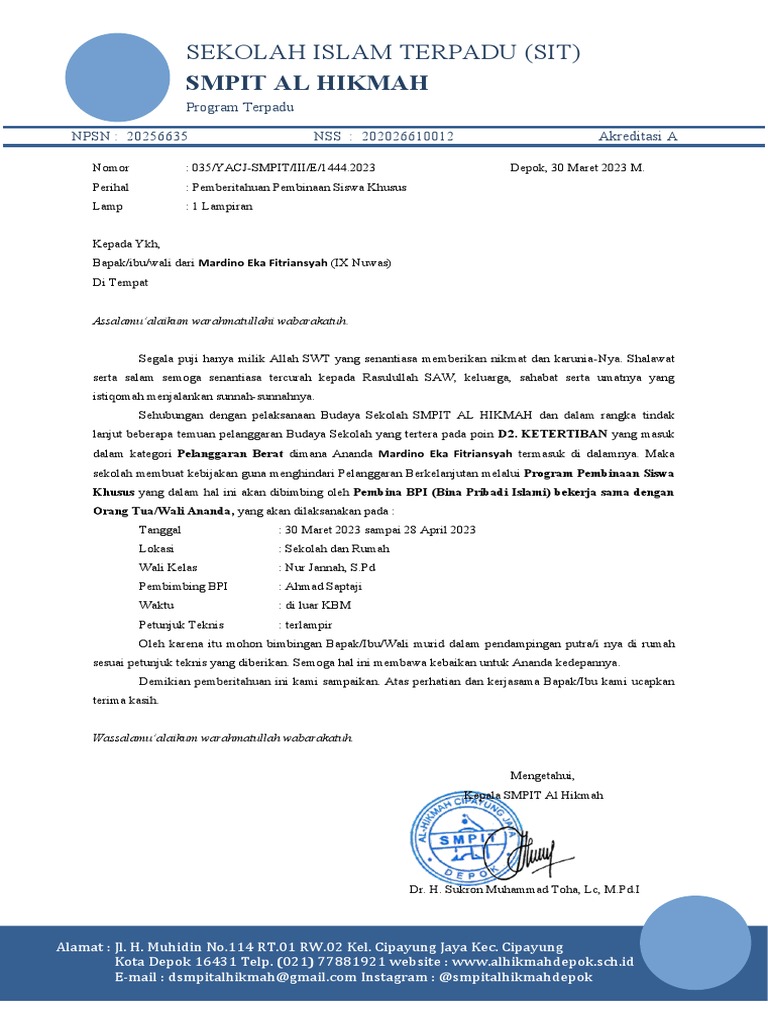 Surat Pemberitahuan PK - Mardino Eka Fitriansyah | PDF | Karier ... Surat Pemberitahuan PK - Mardino Eka Fitriansyah | PDF | Karier ...