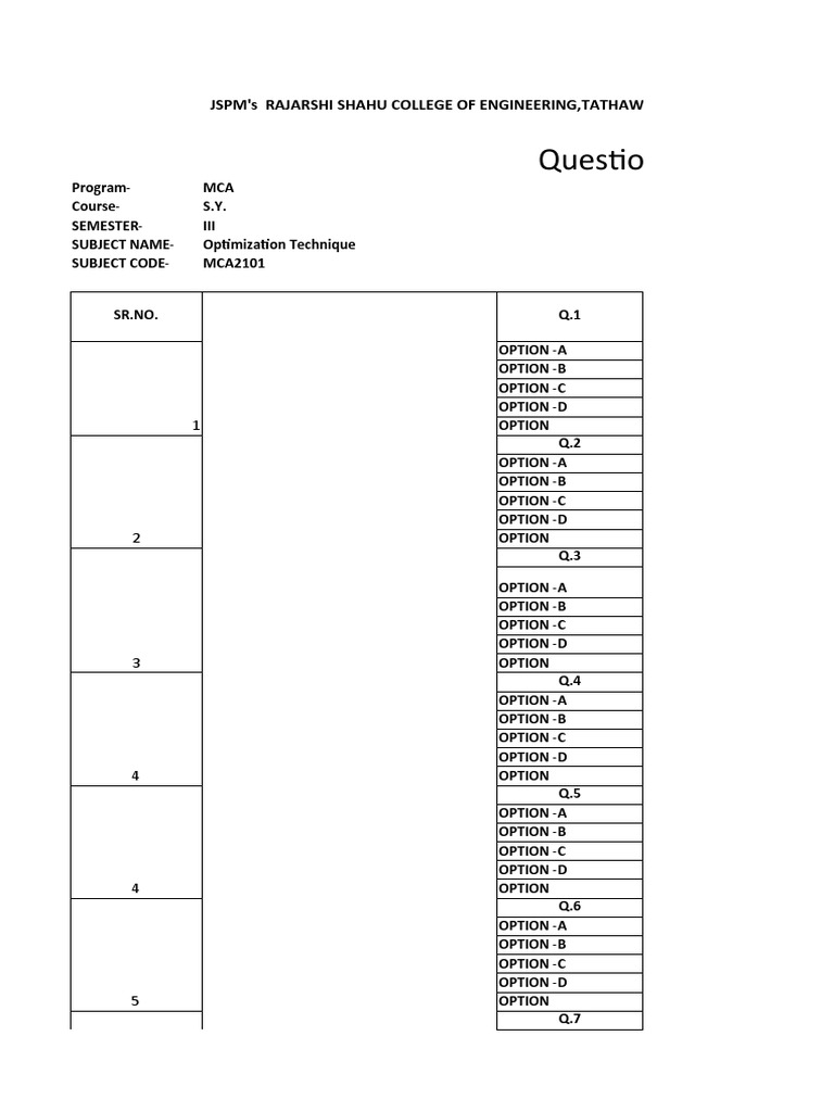 OT Question Bank | PDF | Linear Programming | Mathematical Optimization