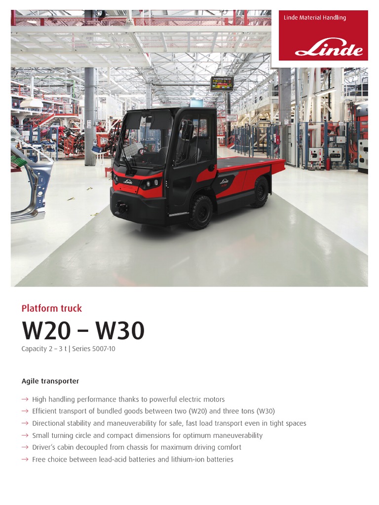 Linde W20-W30 Electric Platform Trucks | PDF | Truck | Steering