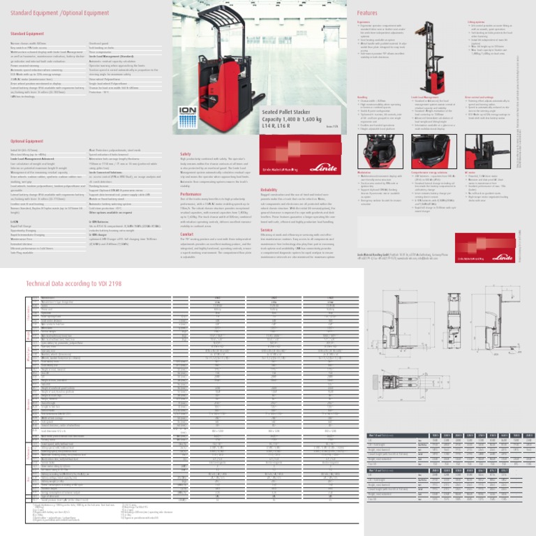 Linde EN Ds l14 16r br1174 en A 0617 | PDF | Elevator | Manufactured Goods