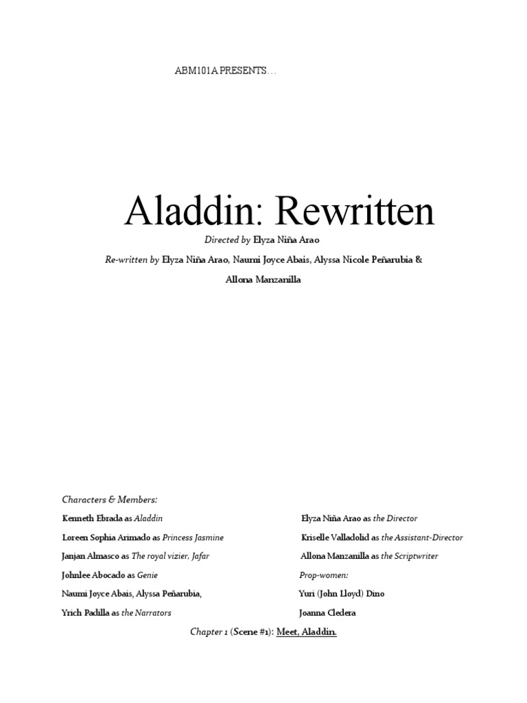 Aladdin Rewritten Part One - 20230118 - 191626 | PDF