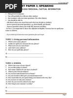 KET A2 Speaking Practice Test | PDF