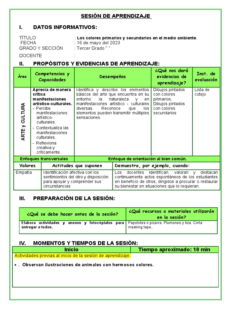 SESIÓN 2.3 - S 3 - EDA 2 - 3ro - A y C - Los Colores Primarios y ...