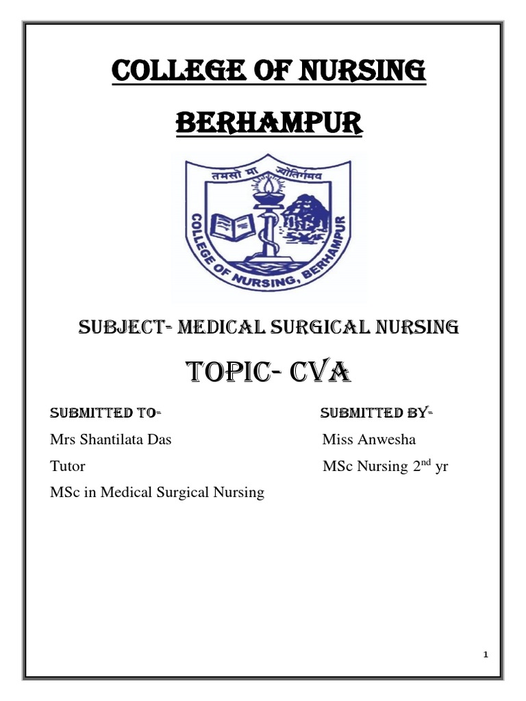 Anwesha CVA | PDF | Stroke | Thrombus