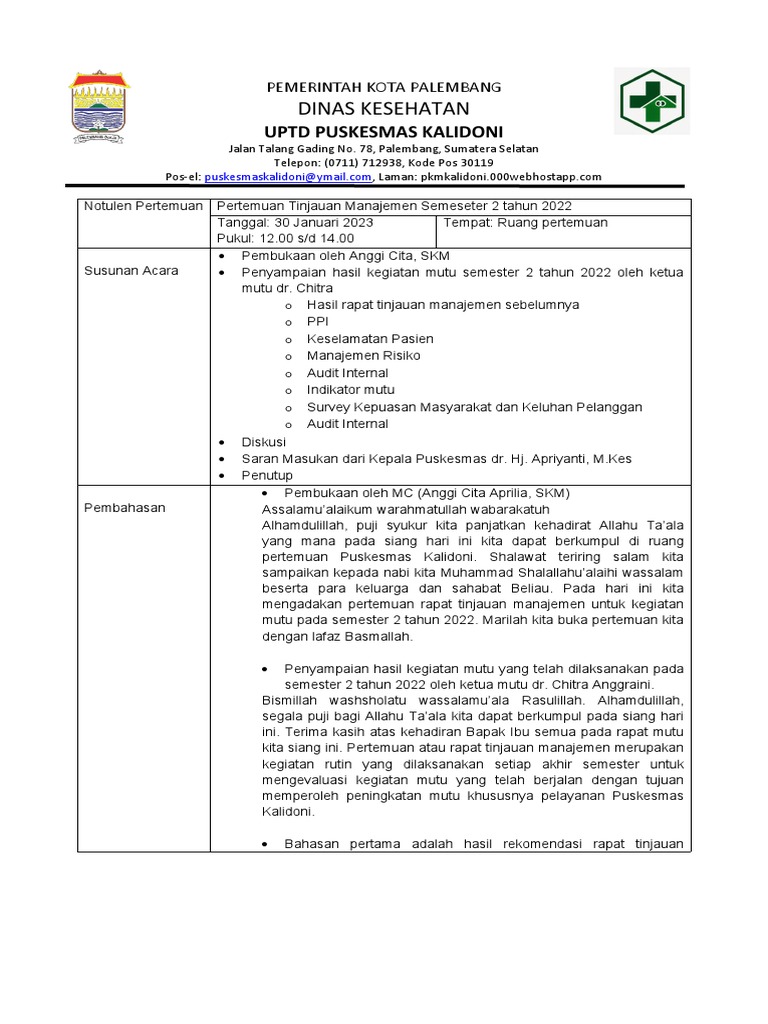 contoh NOTULEN | PDF