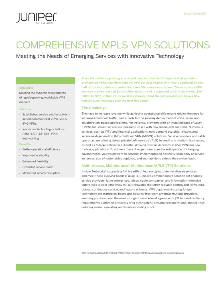 Comprehensive Mpls VPN Solutions: Meeting The Needs of Emerging Services With Innovative ...