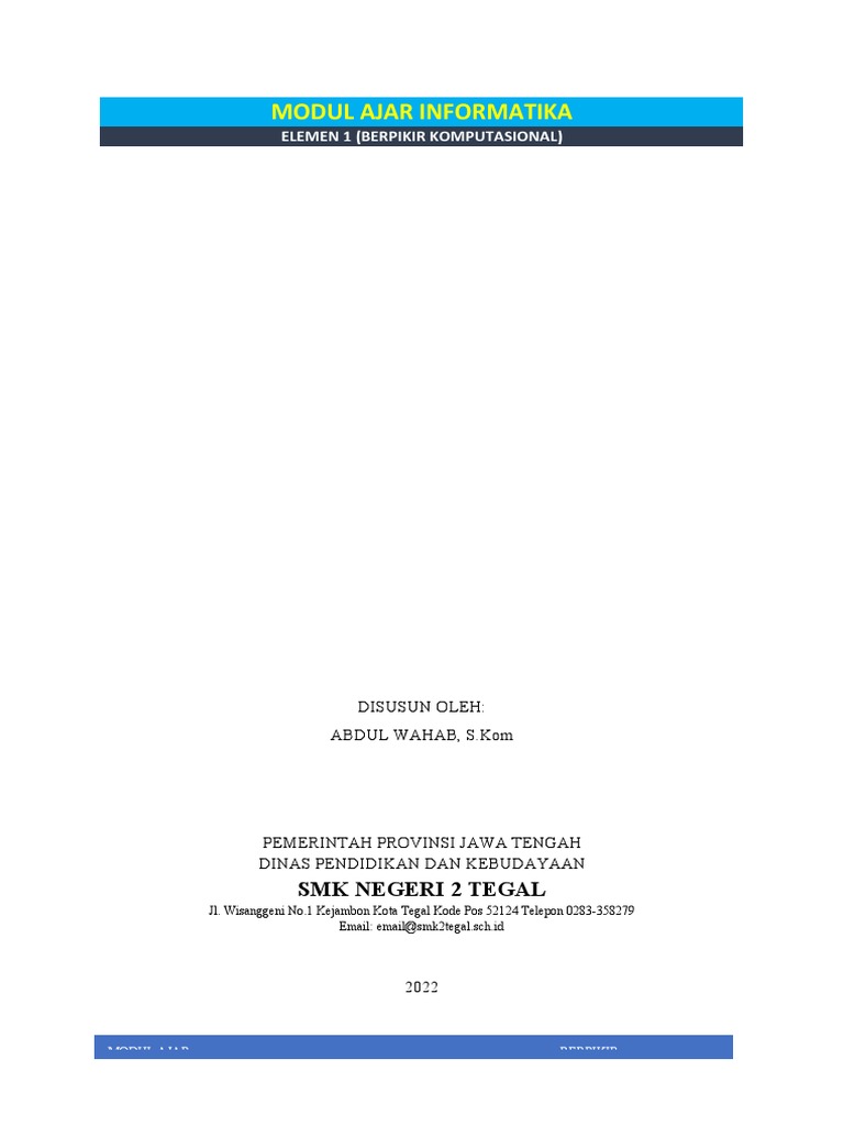 REF Modul AJAR BK Informatika New | PDF | Sains & Matematika | Komputer