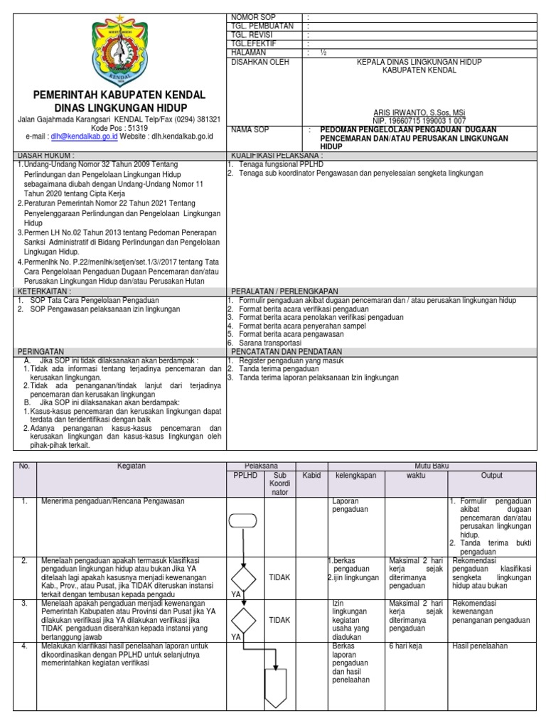 Sop Pengaduan 22 | PDF