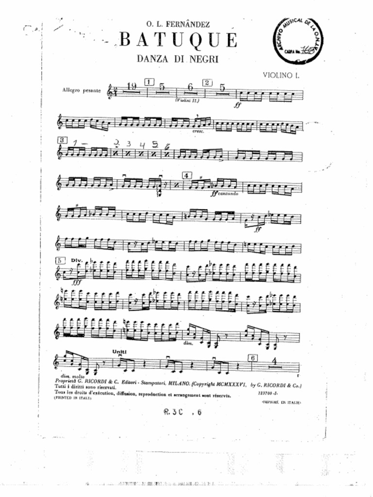 Batuque - Violin 1 | PDF