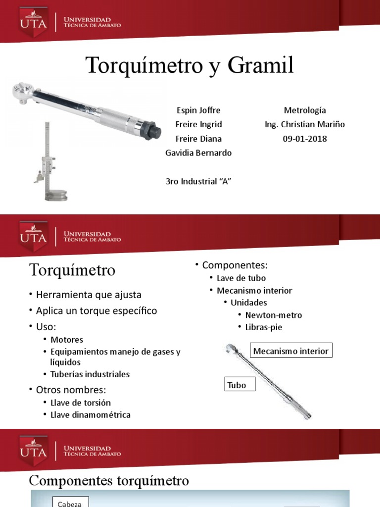 Presentación Torquímetro y Gramil | PDF | Tornillo | Herramientas