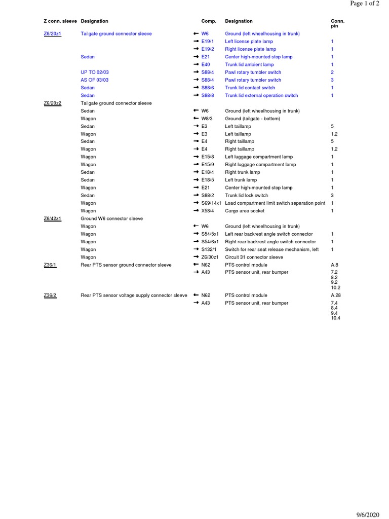 W211 Z6 20z1 Assignment | Download Free PDF | Trunk (Car) | Switch